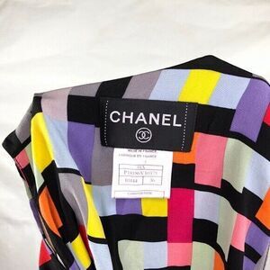 CHANEL | Dresses | Chanel Geometric 20 Maxi Dress Sleeveless Rainbow ...